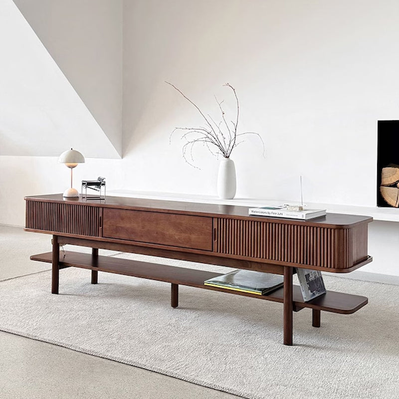 ROCO Entertainment Unit – Walnut Tambour TV Cabinet NZ | Catchers