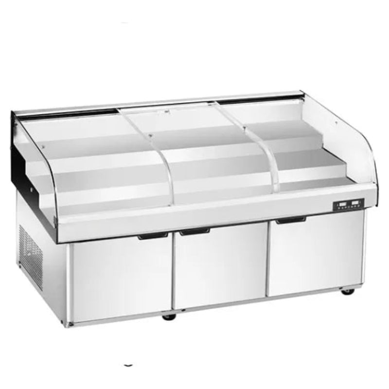 Stainless Steel Double Door With Dual Temperature Display Cabinet BT-K ...